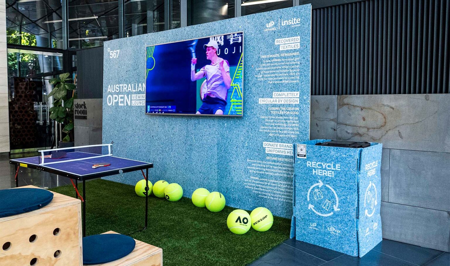 Australian Open Viewing Lounge made from UPtex